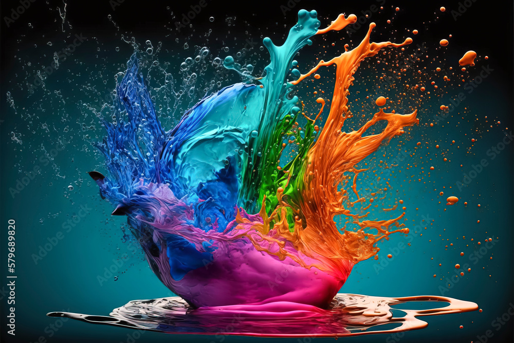 Color Burst: 3D Liquid Shapes, Chromatic Splash,Fluid Artwork,vibrant ...