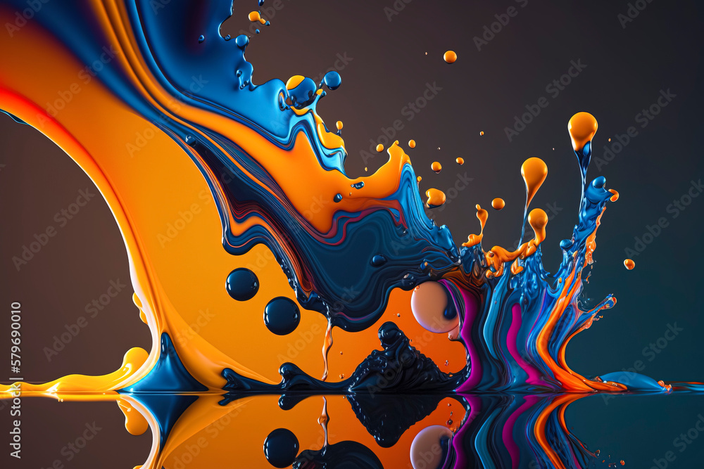 Frozen Chaos: 3D Liquid Art, Multicolored Forms: Fluid Dynamics,Liquid ...