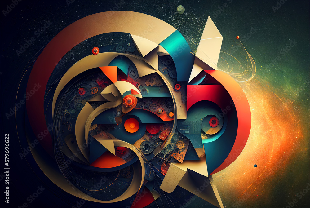 Abstract shapes retro composition in 20s avantrgarde or futurism style ...