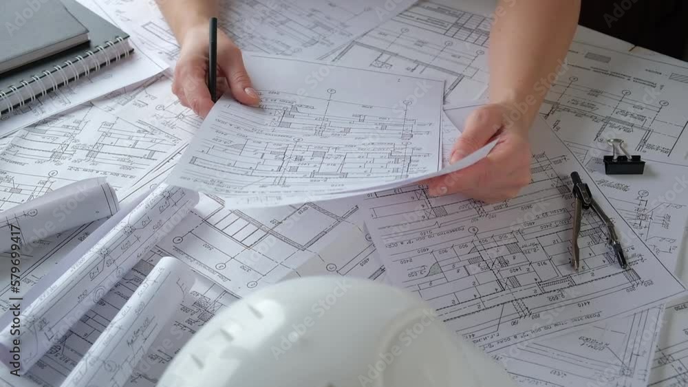 Architects concept, engineer architect designer freelance work on start ...
