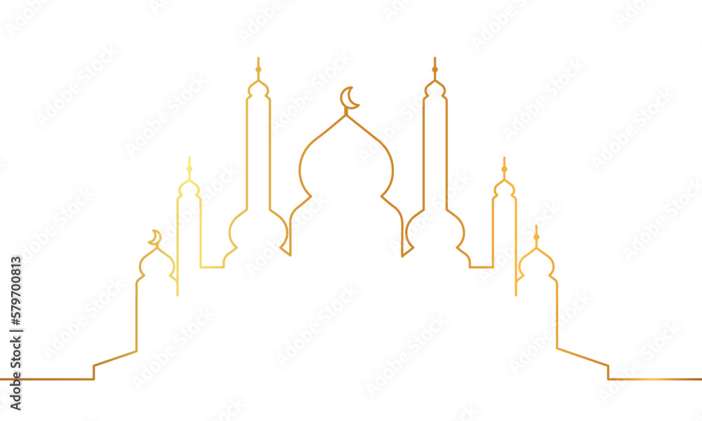 line art of mosque . islamic line art vector eps 10 Stock Vector ...