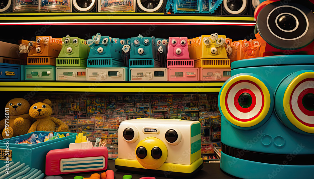 Toy store display, fun, colorful, playful style version 3 - generative ...