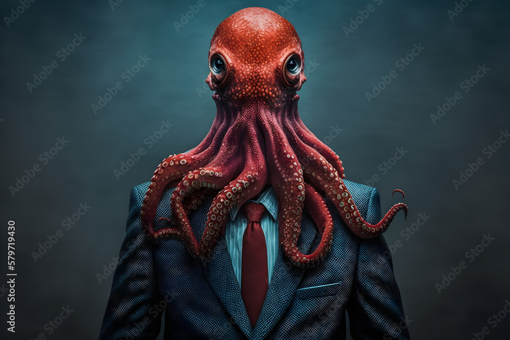 The Dapper Octopus in a Sleek Red Suit, A Creative Valentine's Day ...