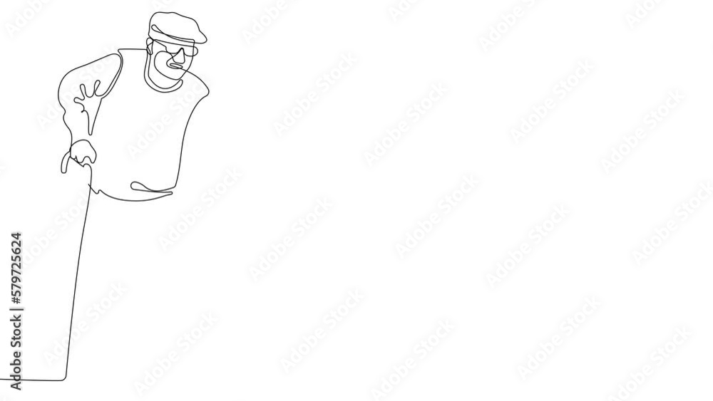 4k animated self drawing of continuous line drawing of full length ...