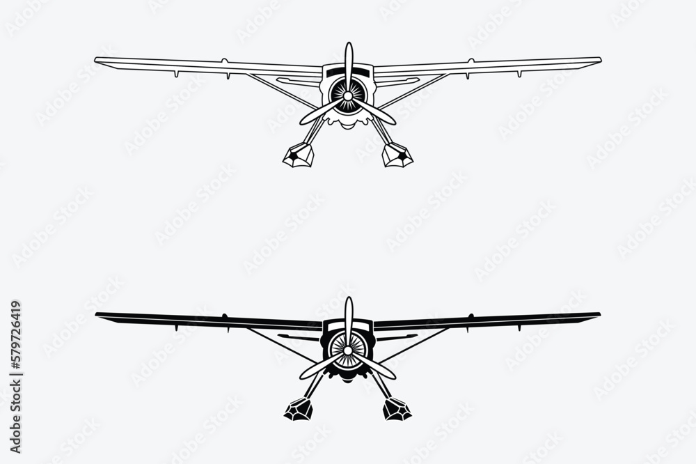 Volcanic Air-Floatplane, Jetboat, classic plane illustration vector art ...