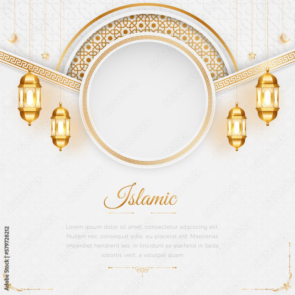 Islamic Arabic Luxury Background with Geometric pattern and Beautiful ...