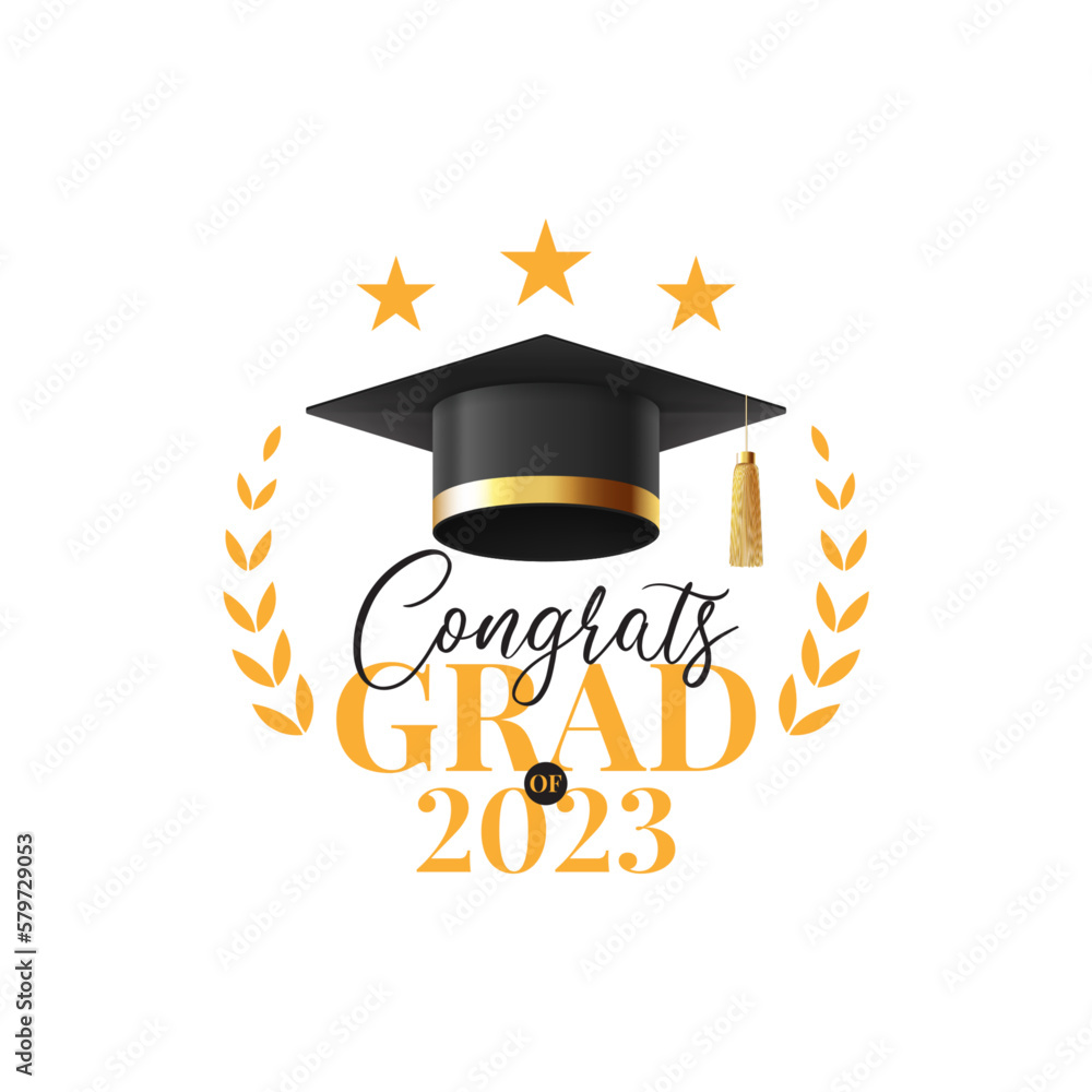 Vetor de Symbol template for graduation 2023. Vector illustration with ...