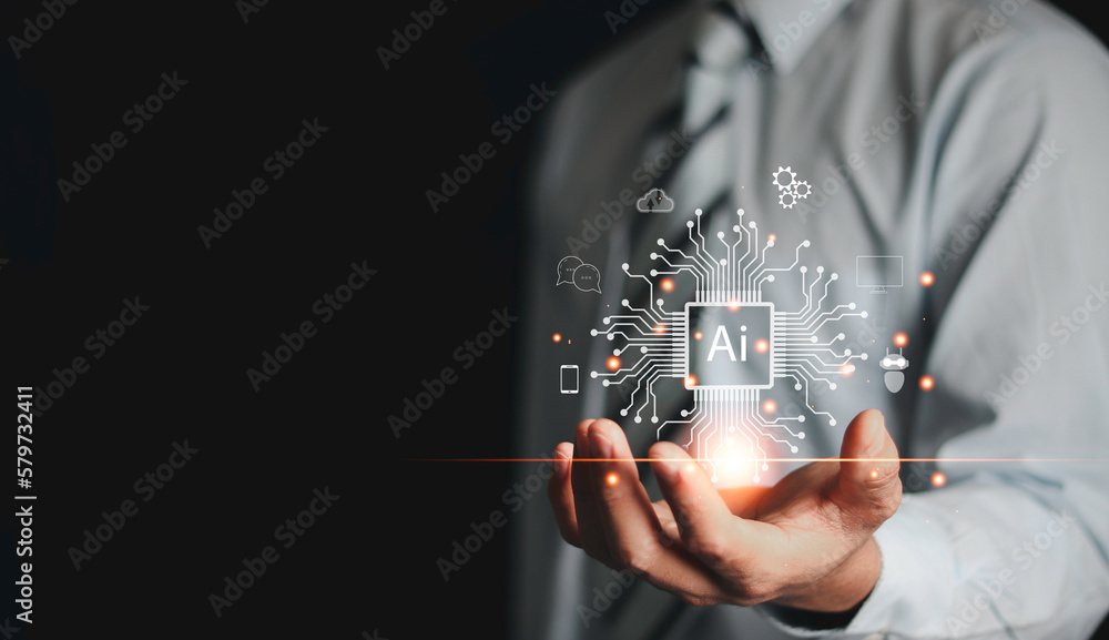 Ai technology, Artificial Intelligence. man using technology smart ...