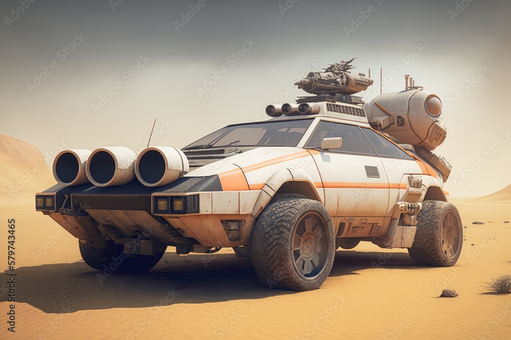 Futuristic modern car wallpaper equipped with machine guns and missile ...