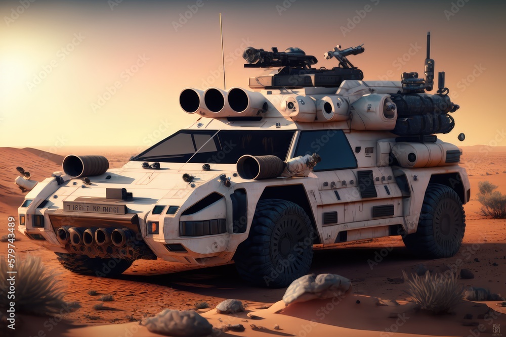 Futuristic modern car wallpaper equipped with machine guns and missile ...