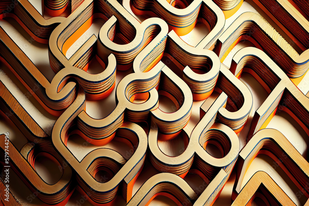Interlocking vintage wood pattern as abstract background (Generative AI ...