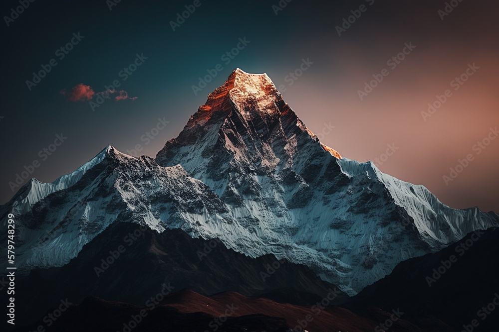 Majestic Mount Everest at Sunset, Captivating Views of the World's ...