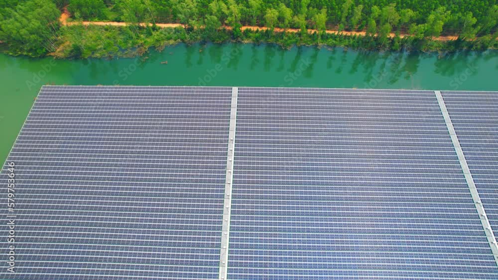 The concept of solar panels floating on water is an innovative and ...