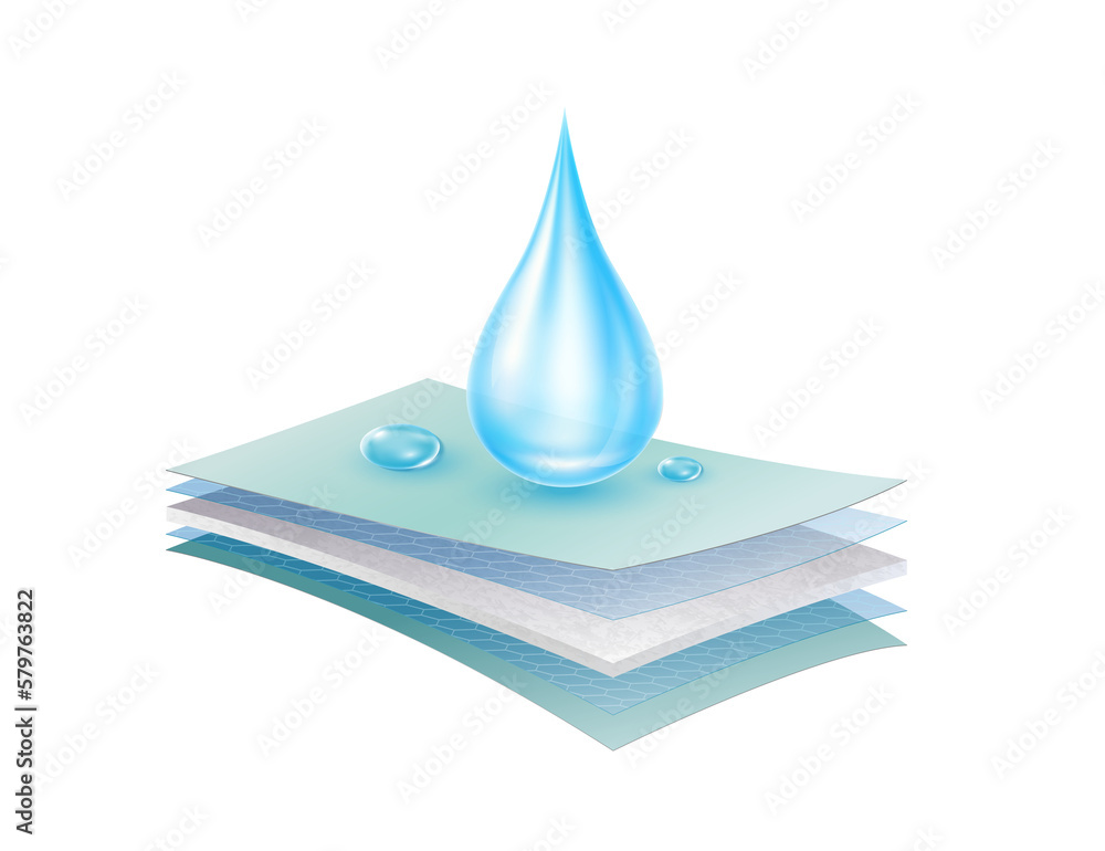 Water droplets on gypsum board close up. Texture construction material ...