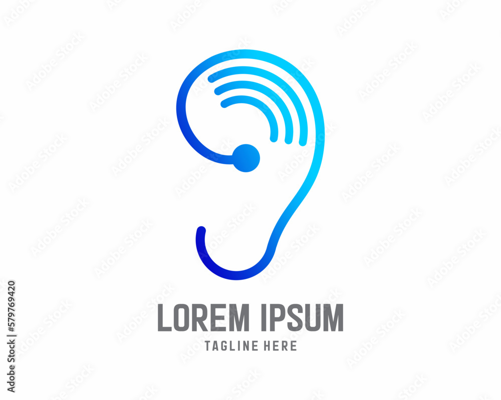 Ear icon. Logo element illustration. Ear symbol design from 2 colored ...