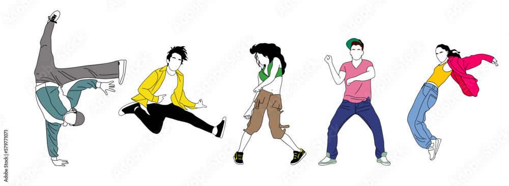 Cartoon Girl Dancing Hip Hop