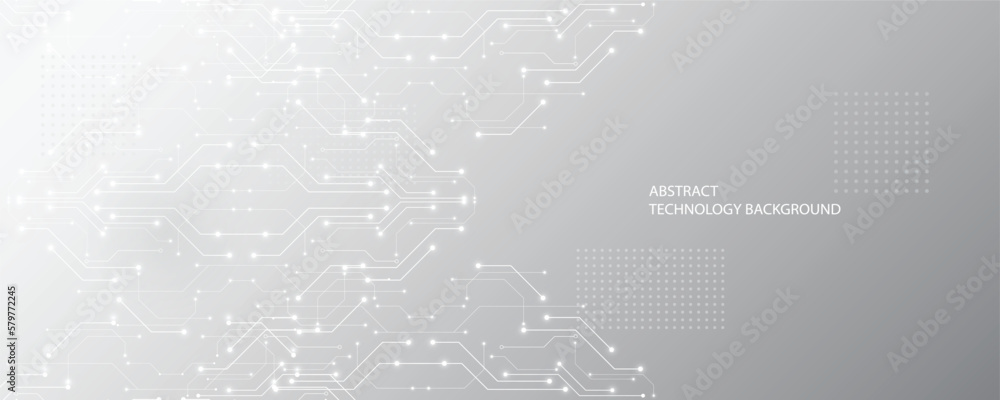 Gray white technology background, cutting-edge technology and science ...