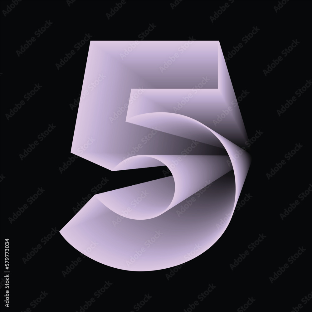 Vektorová grafika „abstract 3D Shade numbers alphabet font design ...