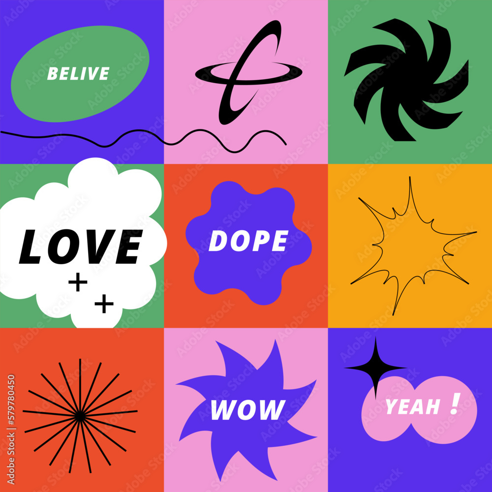 Vetor de Vector set labels or stickers with positive motivational ...