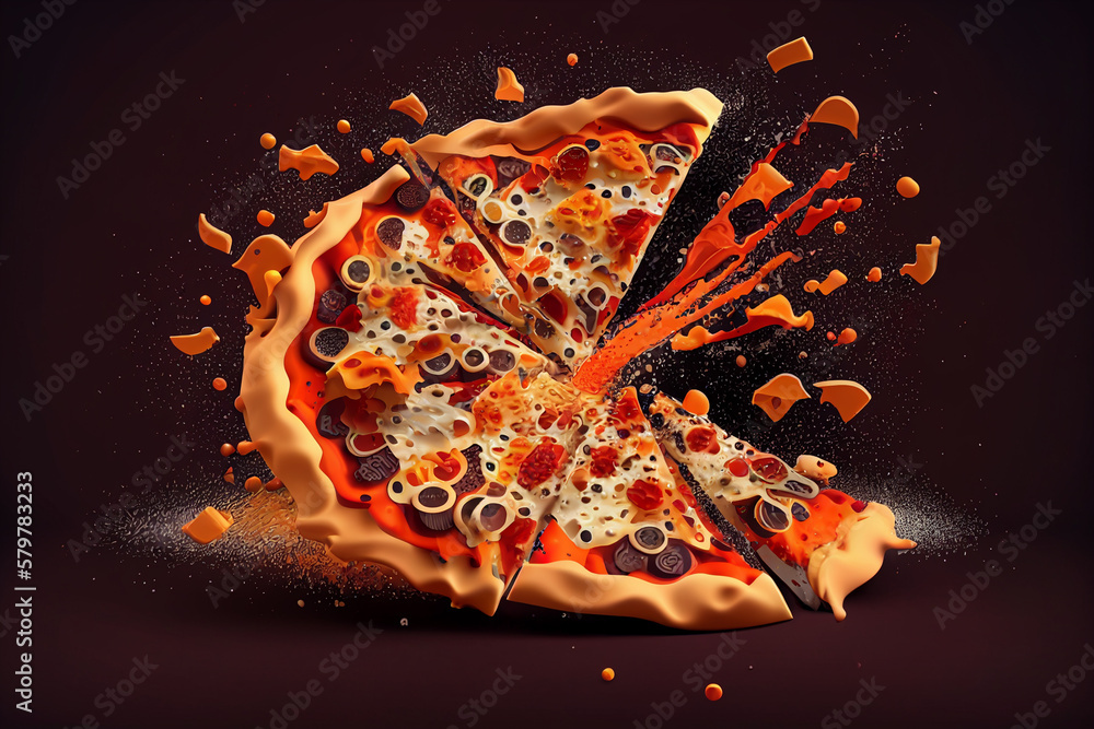 Pizza poster for menu restaurant. Pizza design style promotional fast ...