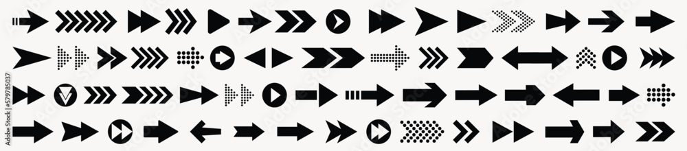 Arrow icon set. Arrow and Cursor. Collection of different arrow signs ...