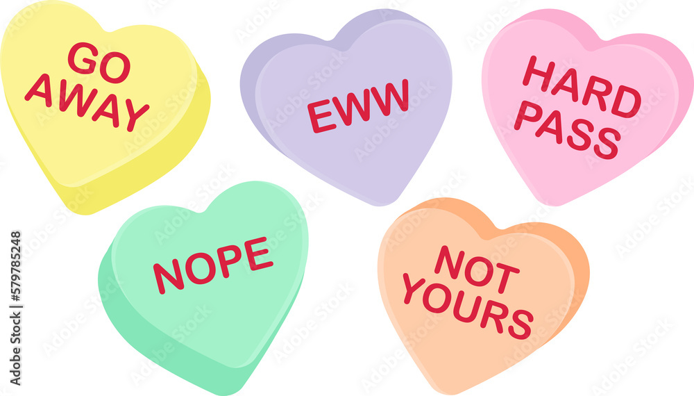 Candy Heart Sayings Bad Sweethearts Anti Valentines Day Sweets Sugar