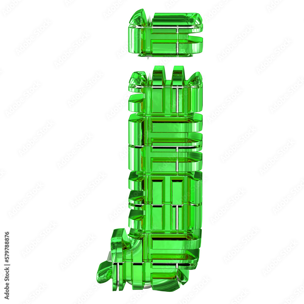 Symbol made of transformed green. letter j Stock Illustration | Adobe Stock