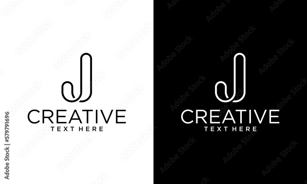 letter symbol J minimalist line art simple modern logo Stock Vector ...