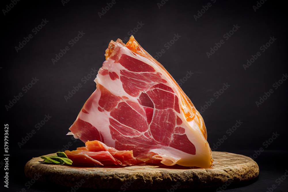 Spanish jamon or Jamon Iberico. Jamon serrano Spanish ham. Spanish eat ...