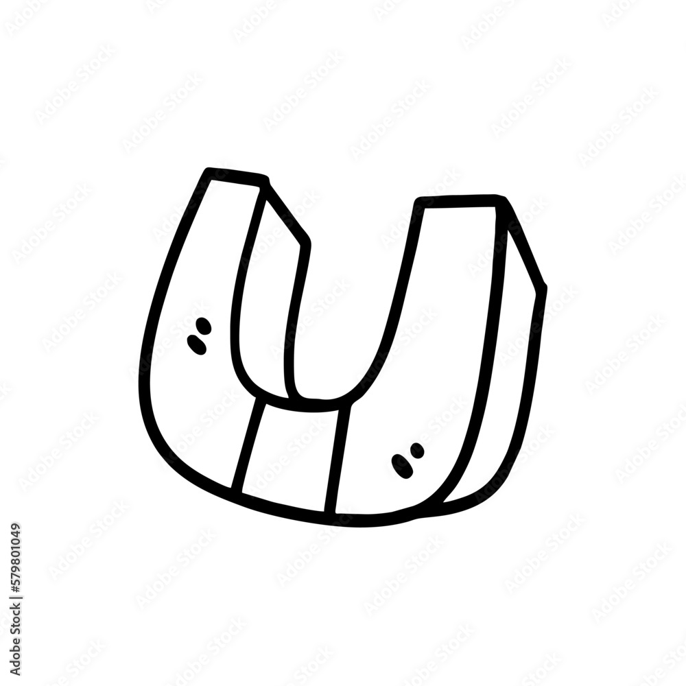 Vector Illustration of Hand drawn Magnet Doodle art style Stock Vector ...