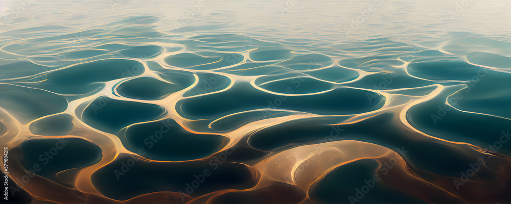 Blue Waves underwater reflection texture, Tranquil Ocean Surface with ...