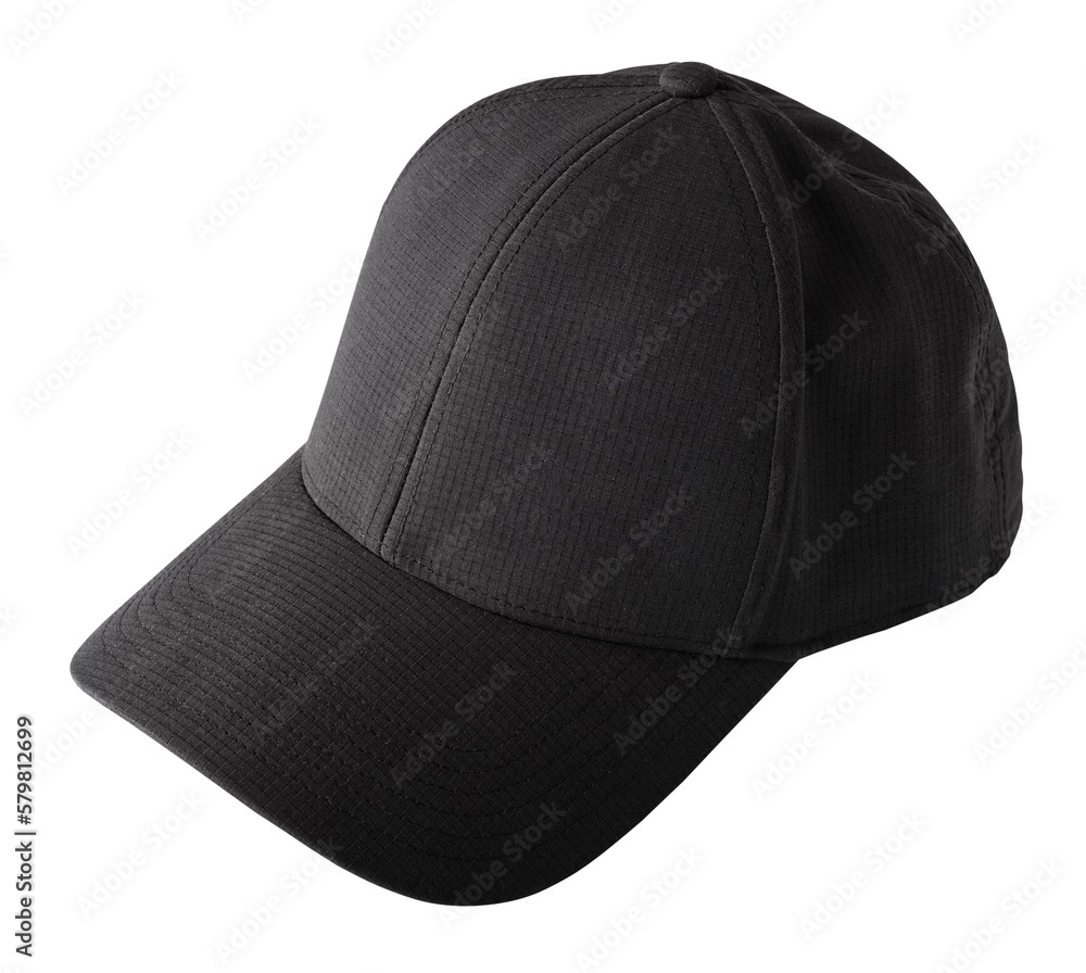 Black baseball cap on a transparent background. The concept of ...