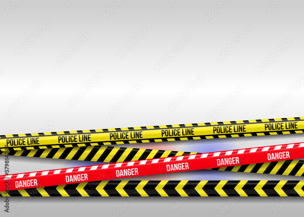 Danger police adhesive tape. Safety line. Forbidden stop construction ...