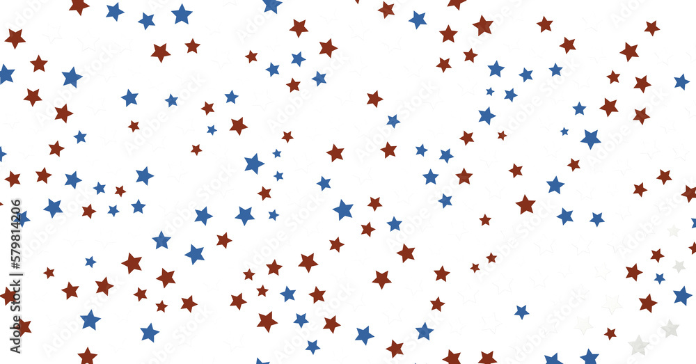 Stars - Red white blue shiny confetti stars on white background ...