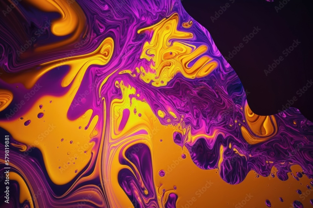 Abstract neon liquid wavy background. Liquid art, marbling texture ...