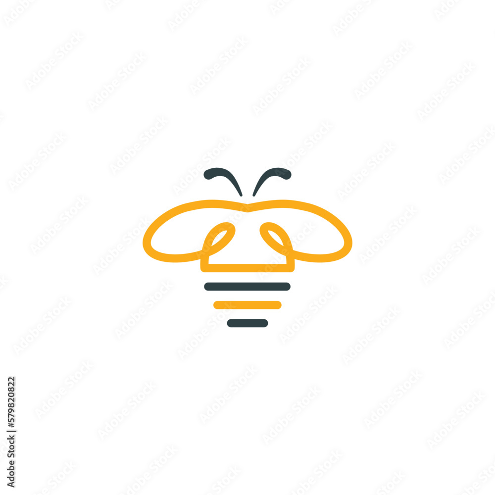 Culture bee outline logo for business, icon, web, app, vector ...