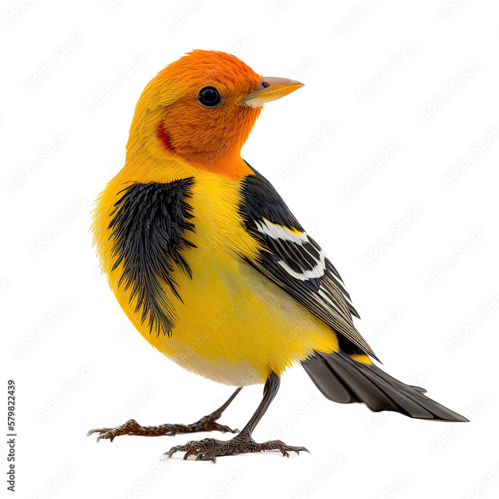 isolated western tanager bird, macro, png, transparent background, spring, summer, birds, cute ...