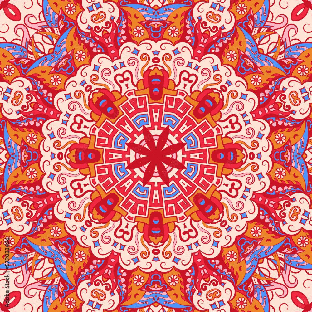 Seamless tile texture. Tracery mehndi design image. Ethnic doodle art ...