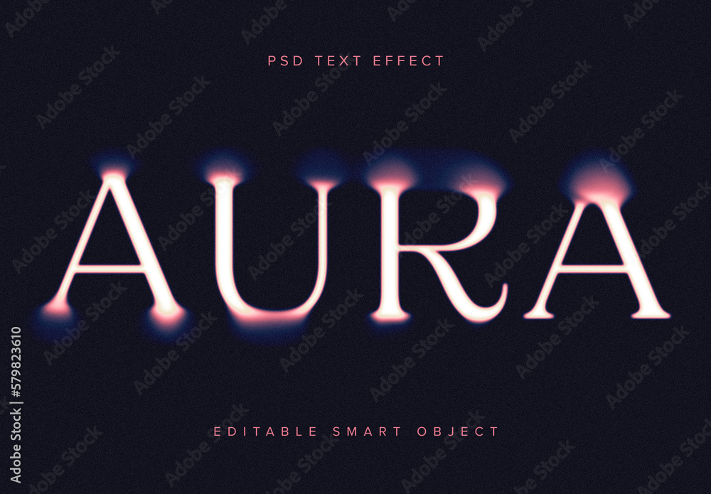 Blurred Aura Text Effect Mockup Stock Template | Adobe Stock