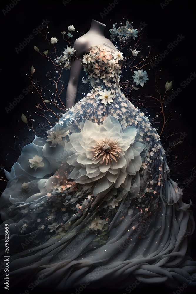 fashion photography couture ball gown made out of star Stock Photo ...