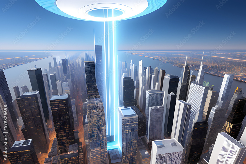3d rendering illustration of a warp portal to another world and ...