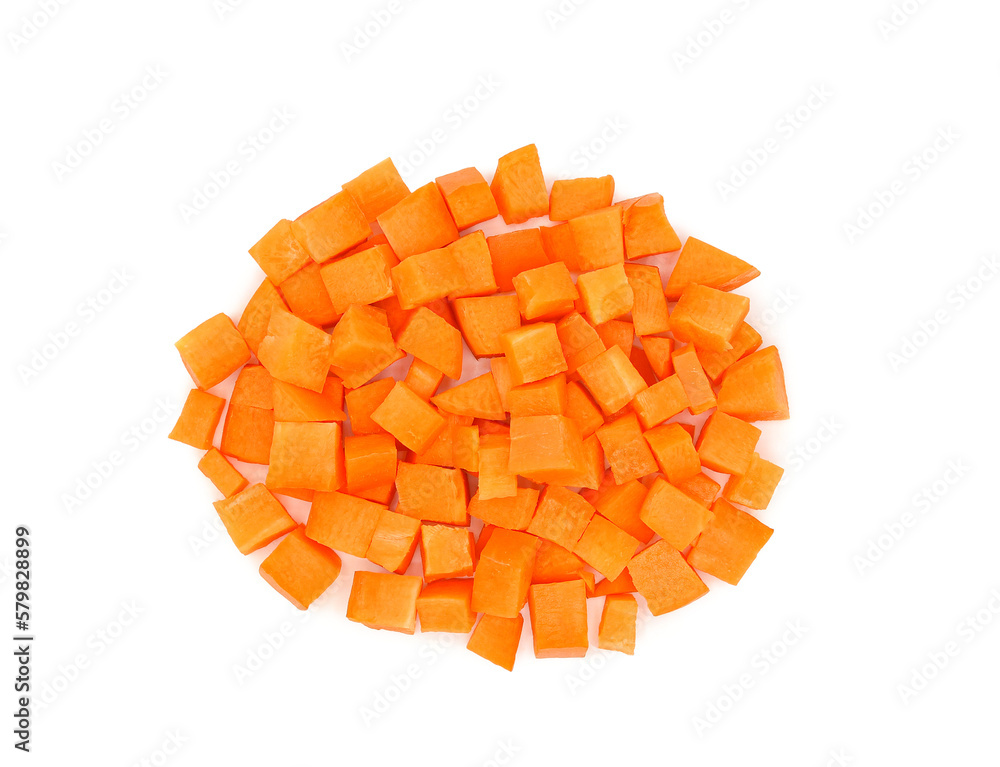Chopped carrot isolated on transparent background. PNG Stock Photo ...