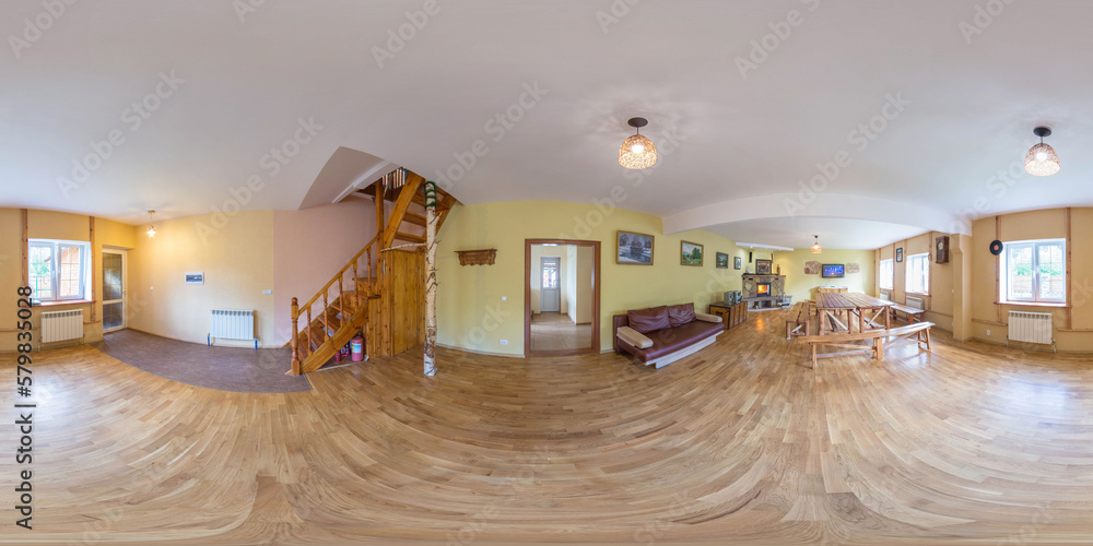 Full seamless panorama 360, a seamless panorama of the room and ...
