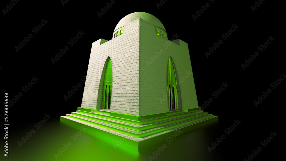 Mazar-e-Quaid, Jinnah's Mausoleum, Karachi Monument, White Green Quaid ...