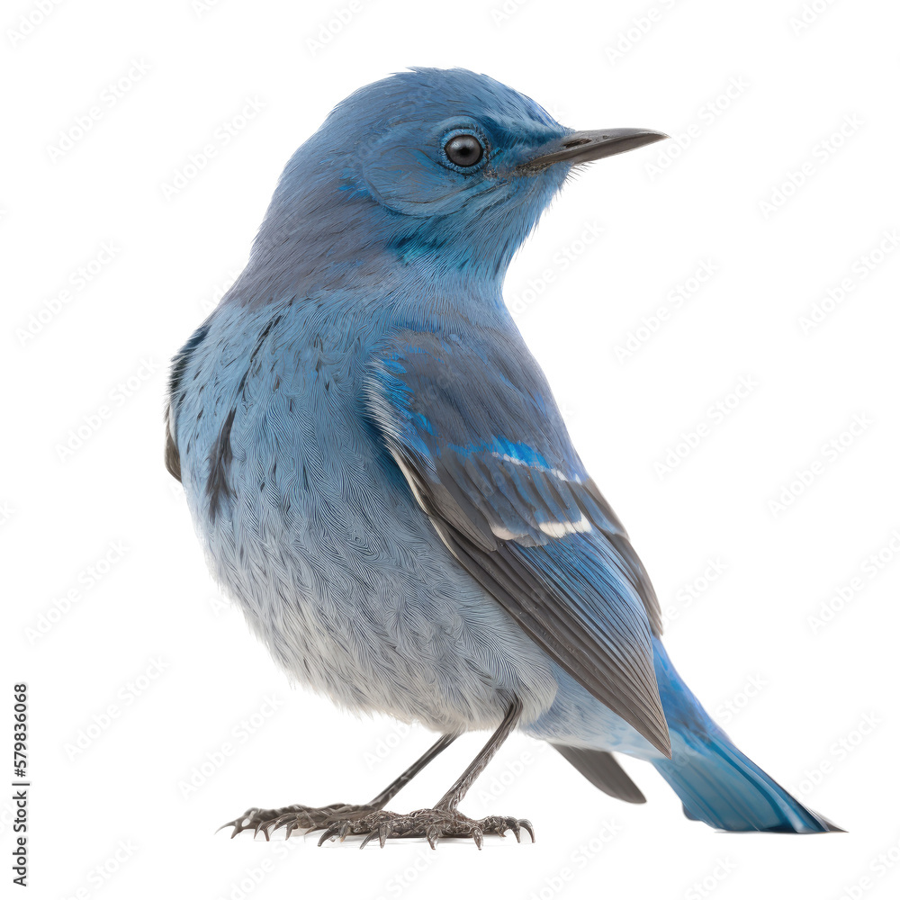 isolated northern blue bird on a perch illustration, spring ...