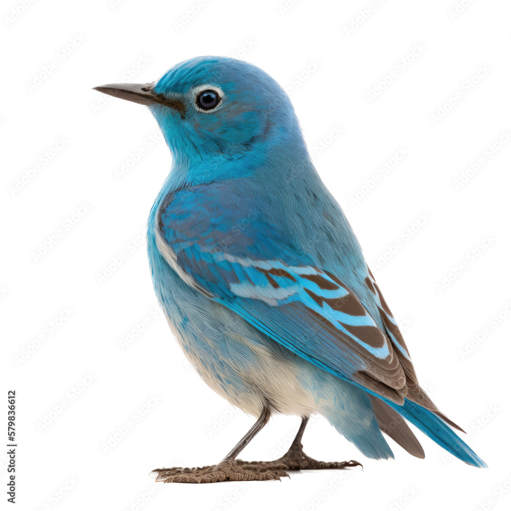 isolated northern blue bird on a perch illustration, spring ...