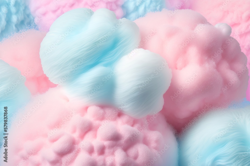 ภาพประกอบสต็อก Colorful pink fluffy cotton candy background, soft color ...