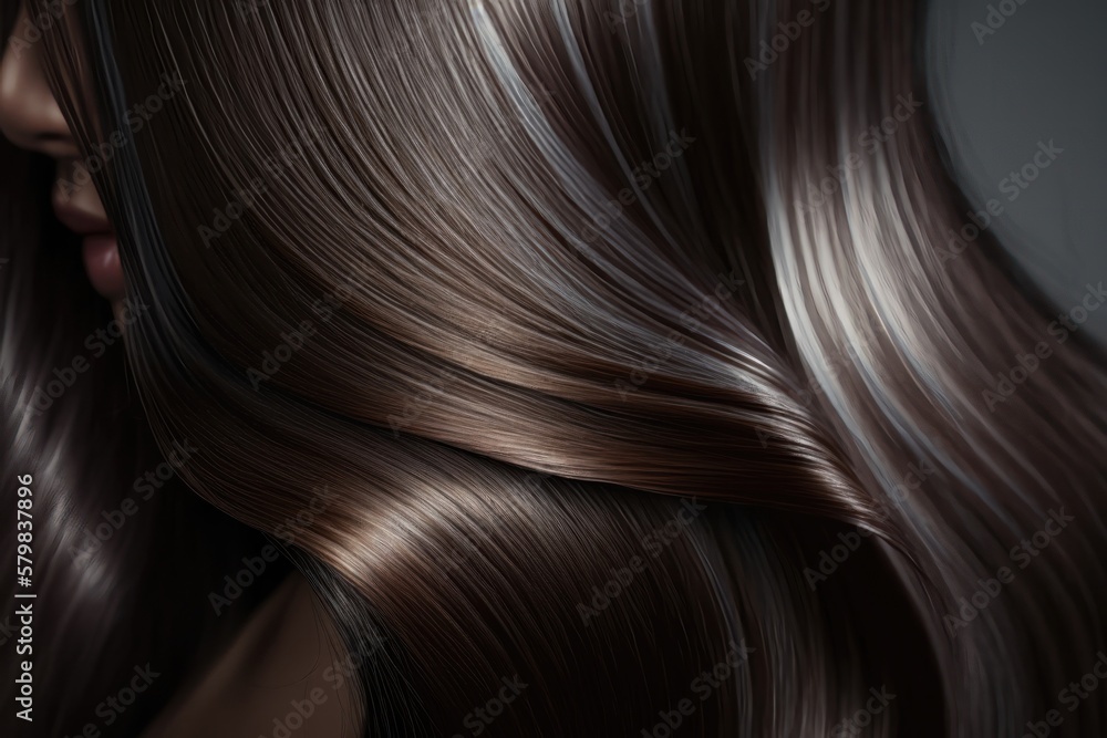 Beautiful healthy shiny hair texture with highlighted golden streaks ...