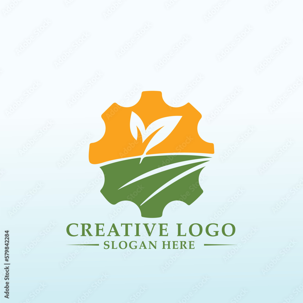 High end precision Agriculture equipment logo design Stock Vector ...