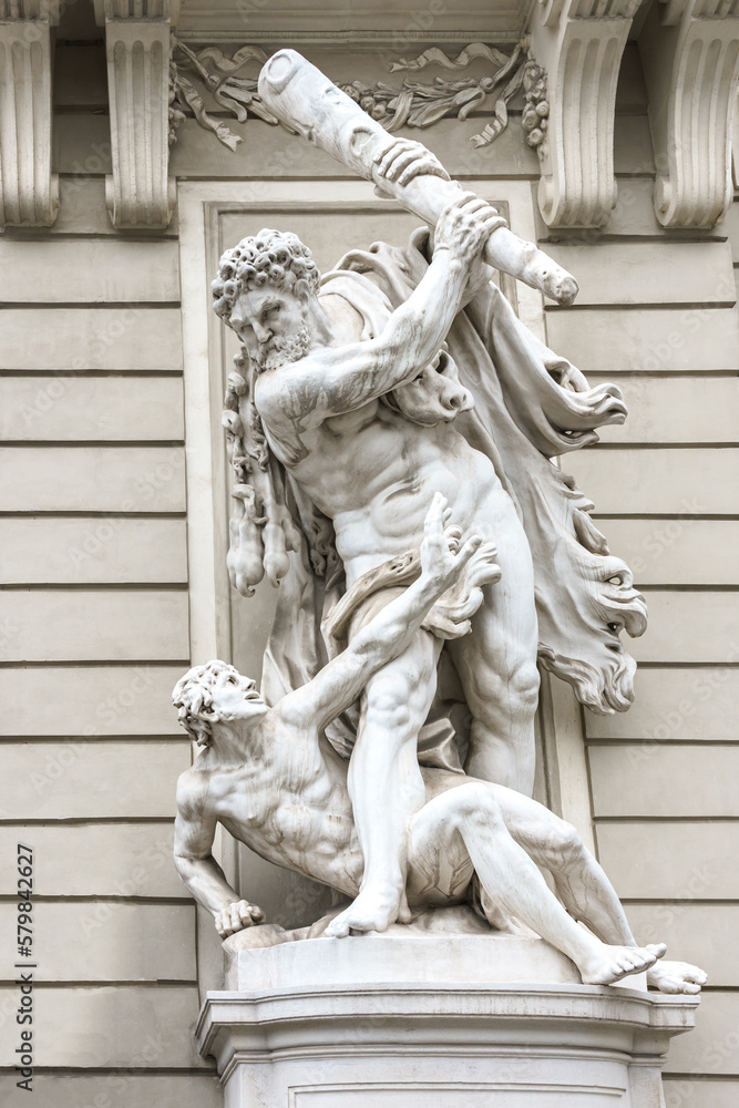 Statues of Hercules and Busiris of 18th century at Hofburg Palace in ...
